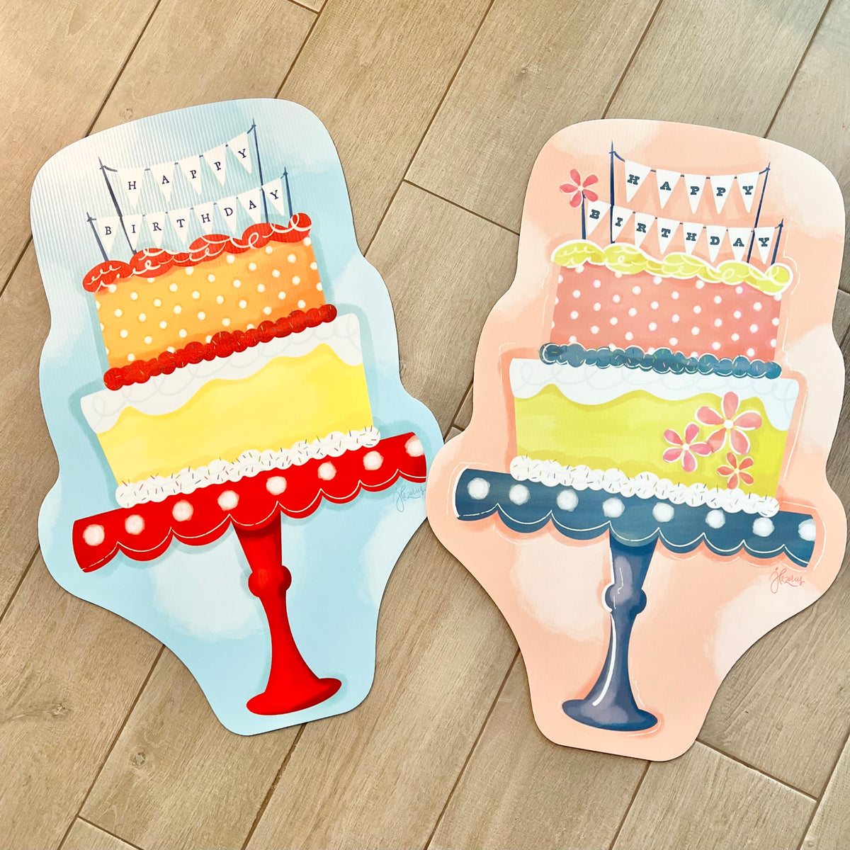 Gender Neutral Birthday Cake Garden Stake – Songbird Grove Collection